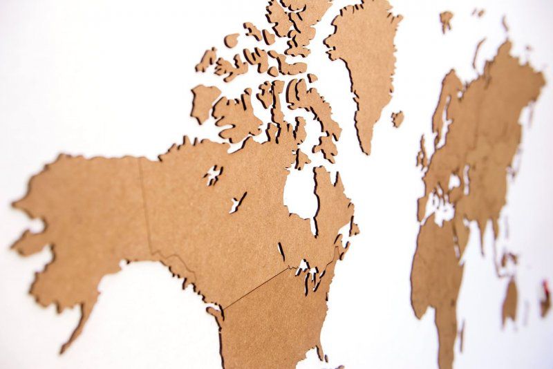 Luxusní dekorativní mapa světa 130x78 - Přírodní | Kokiskashop.cz
